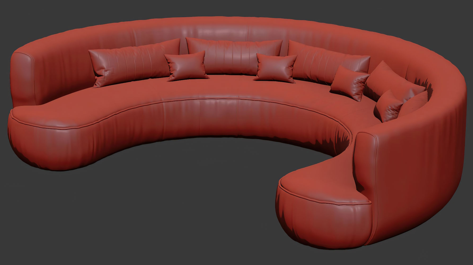 Jenifer Restaurant Leather Round Sofa 3D model | CGTrader