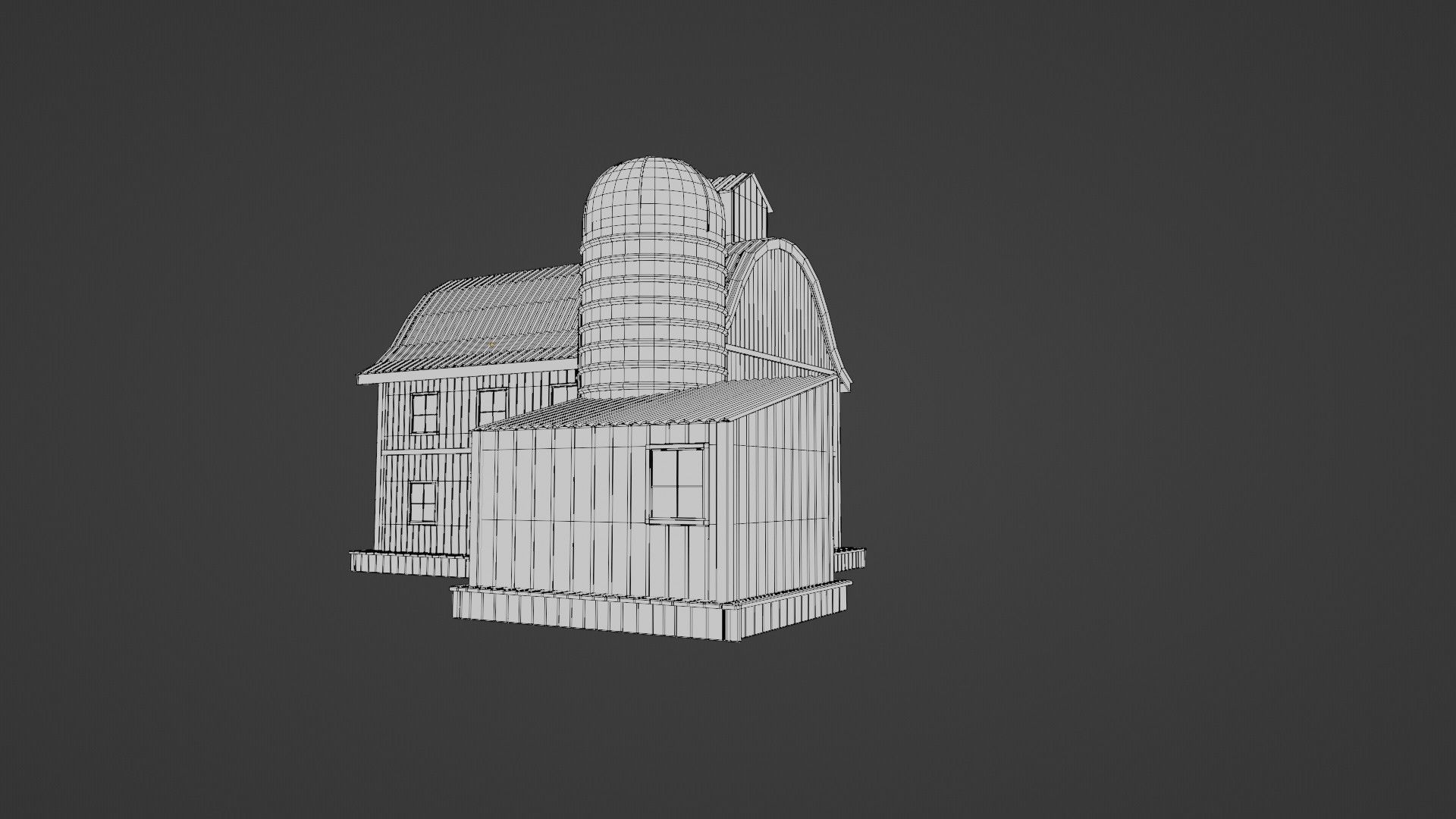 3D model western style farm house red barn with 4k pbr textures VR / AR ...