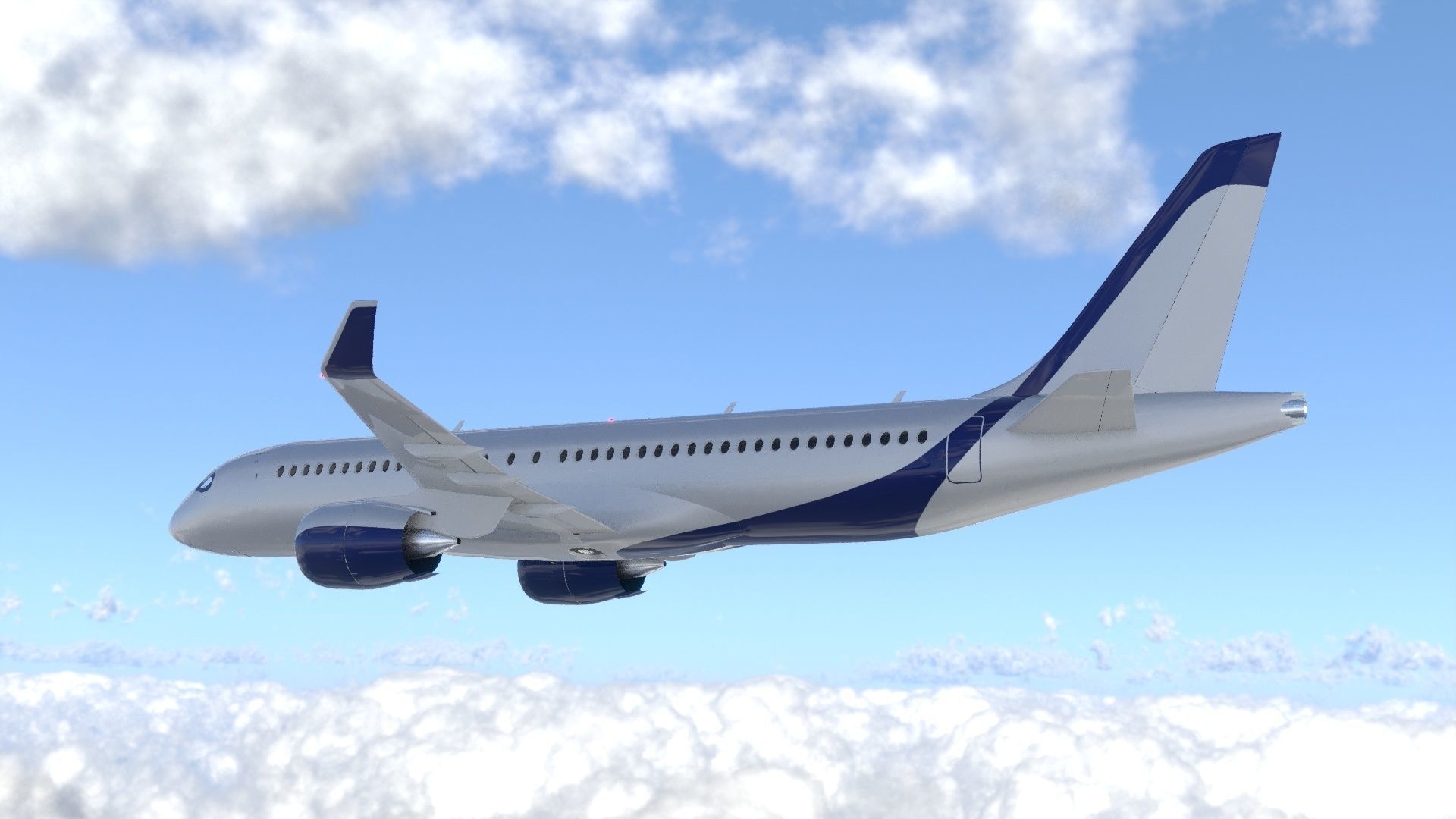 Airbus A220 -300 high detail model 3D model | CGTrader