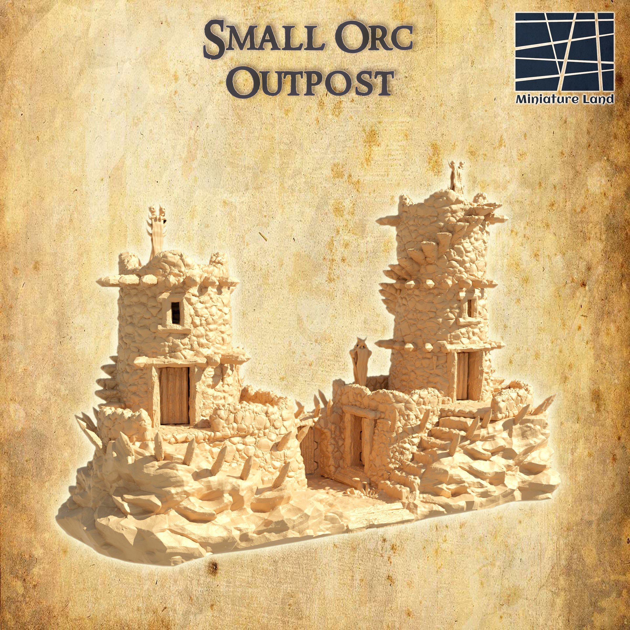Small Orc Outpost Tabletop Terrain 28 MM 3D model 3D printable | CGTrader