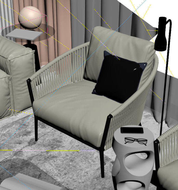 3D model Grey Living room VR / AR / low-poly | CGTrader