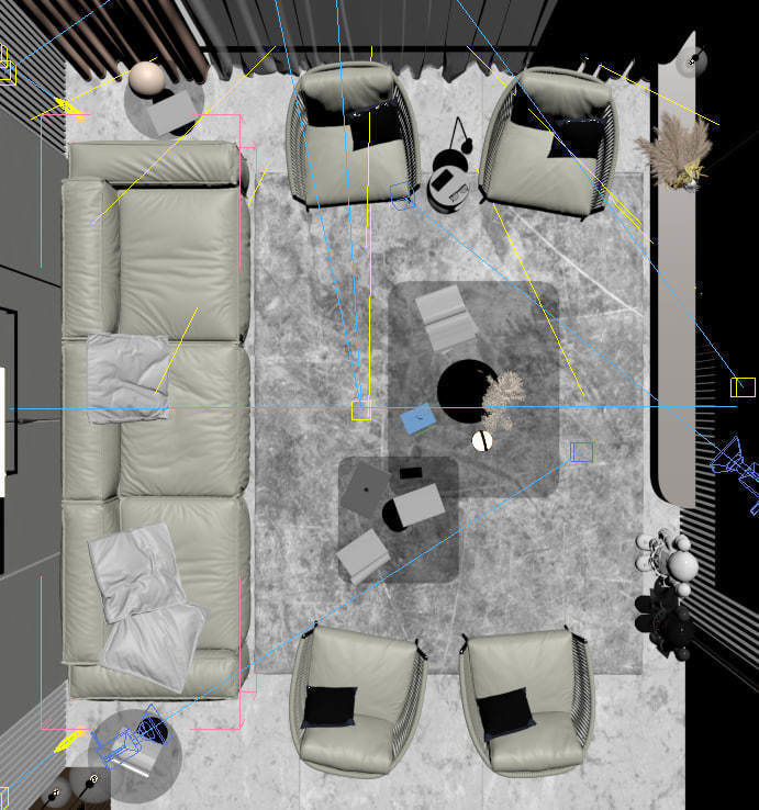 3D model Grey Living room VR / AR / low-poly | CGTrader