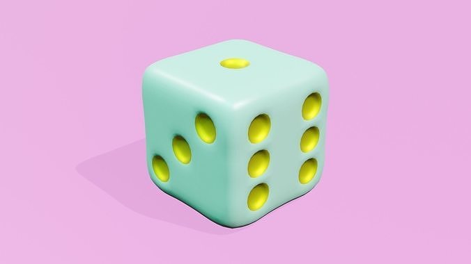 3D model GREEN YELLOW DICE DICE LOW POLY DICE VR / AR / low-poly | CGTrader
