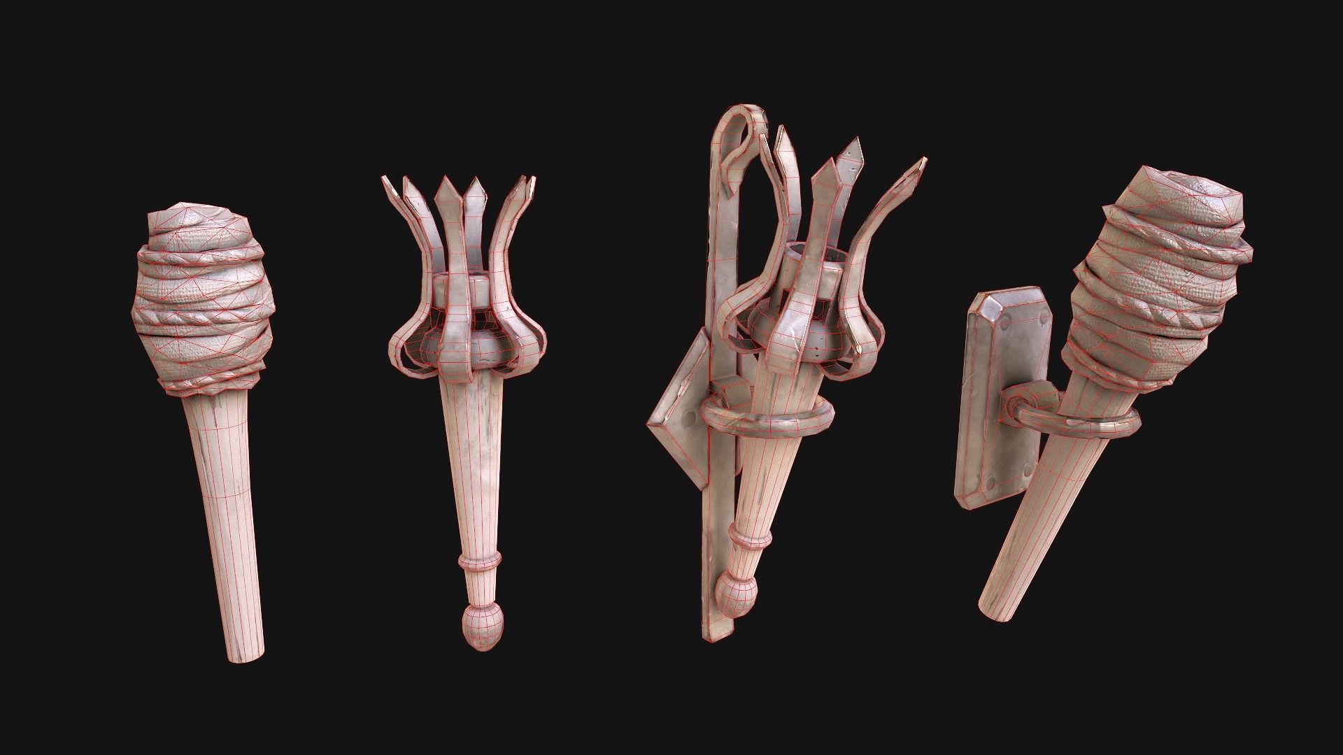 3D model Medieval Prison Lighting Set VR / AR / low-poly | CGTrader