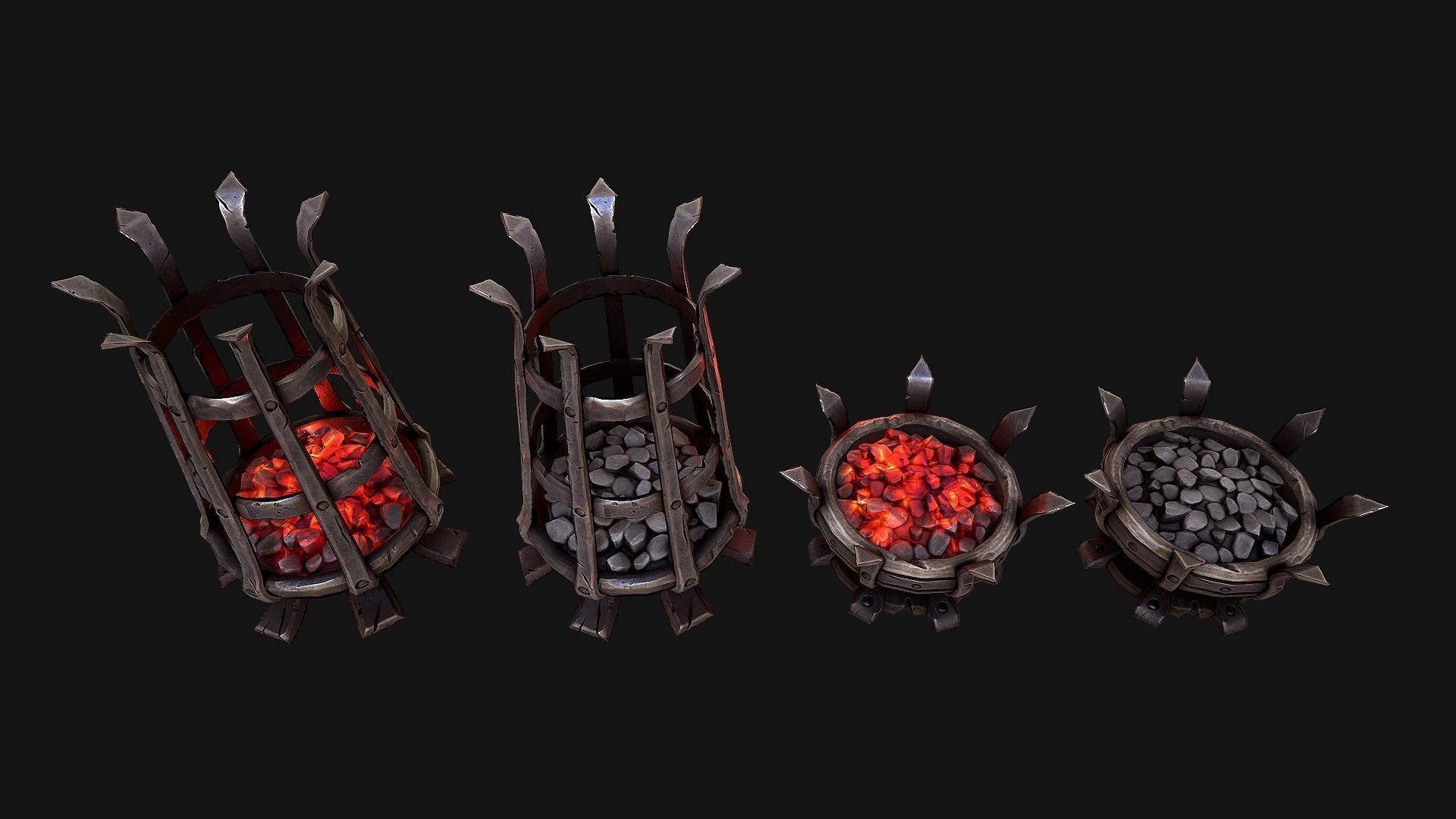 3D model Medieval Prison Lighting Set VR / AR / low-poly | CGTrader
