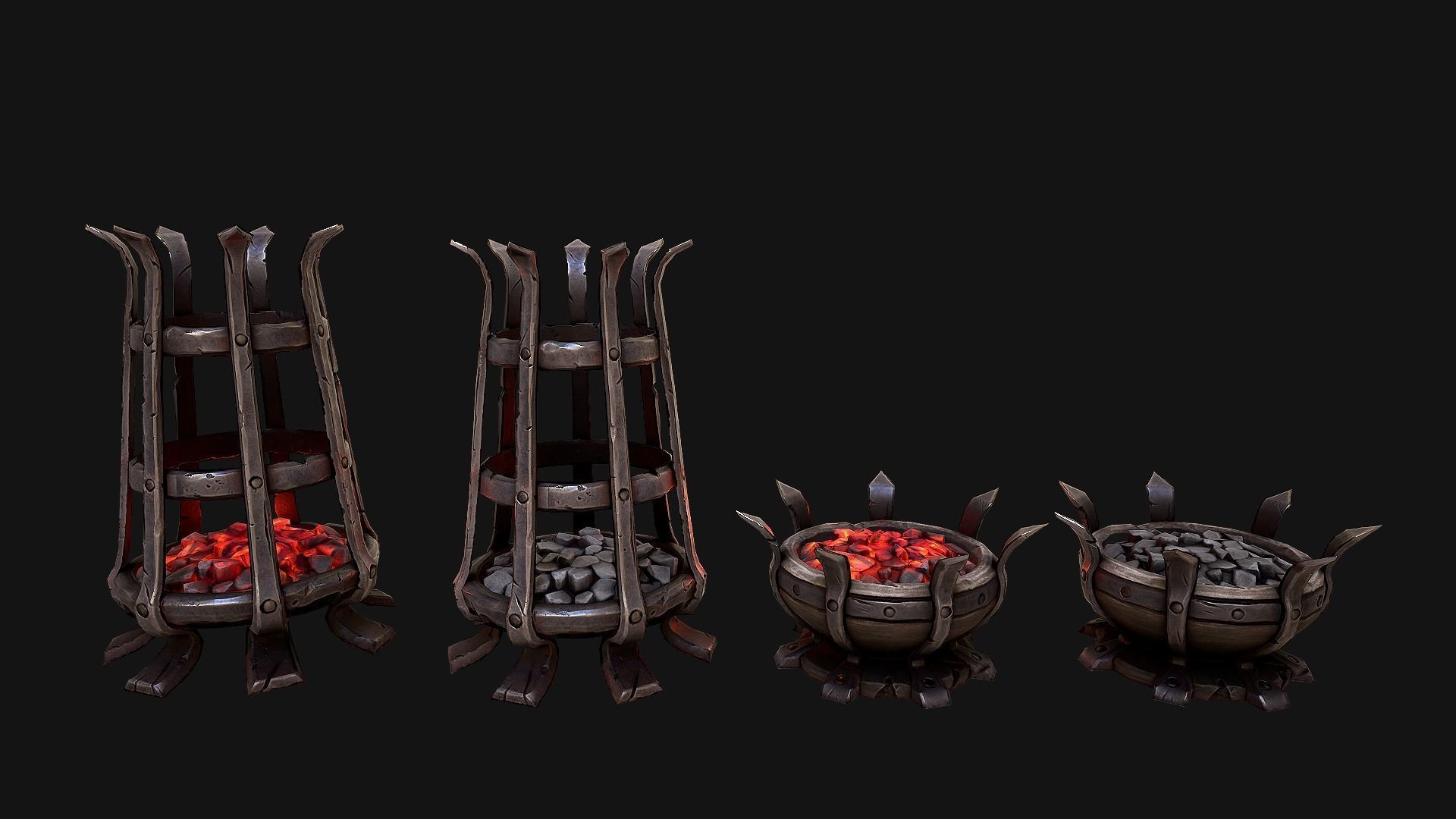 3D model Medieval Prison Lighting Set VR / AR / low-poly | CGTrader