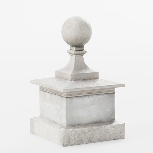 3D model Stone Pillar - Photo-scan with retopologized mesh VR / AR ...