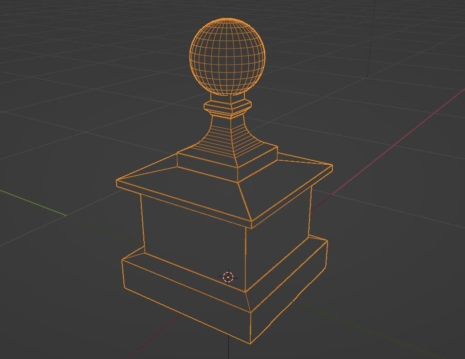3D model Stone Pillar - Photo-scan with retopologized mesh VR / AR ...