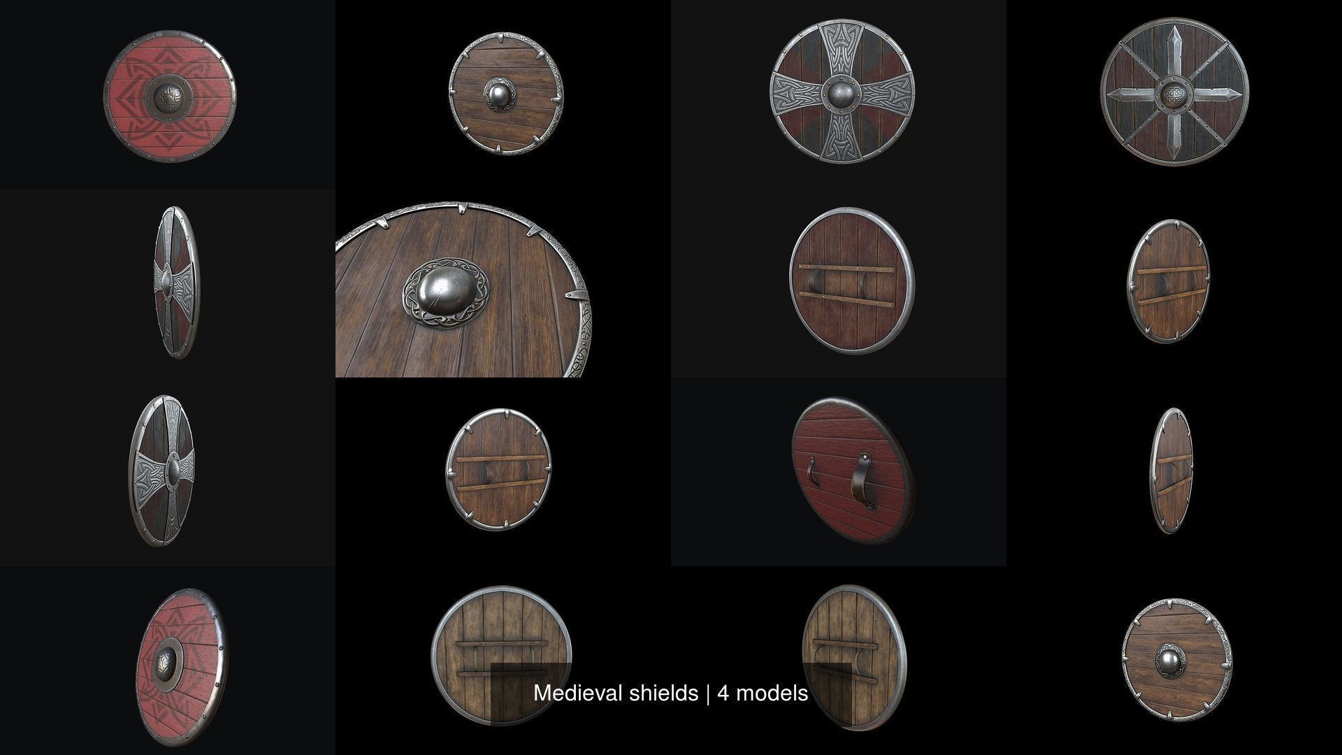 3D Model Collection Medieval shields VR / AR / low-poly | CGTrader