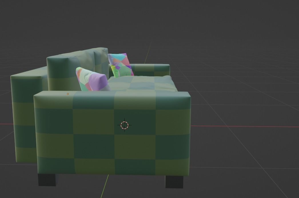 green check shade sofa 3D model | CGTrader