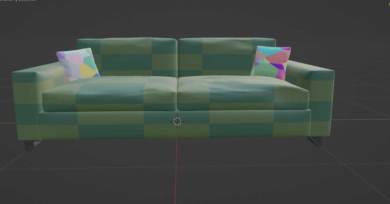 green check shade sofa 3D model | CGTrader
