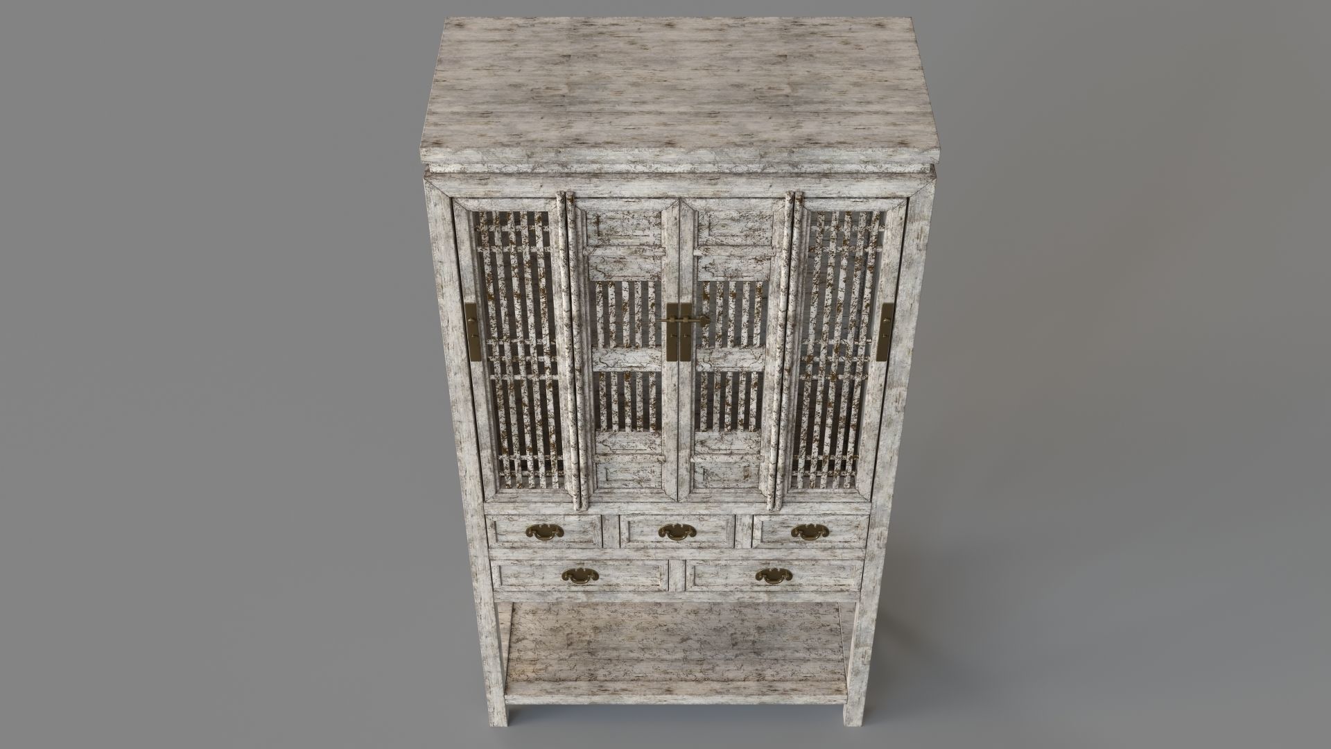 Arhaus Cream Food Cabinet 3D model | CGTrader