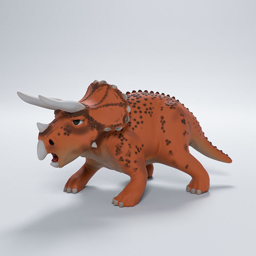 Triceratops angry cute dino - pre-supported 3D model 3D printable ...