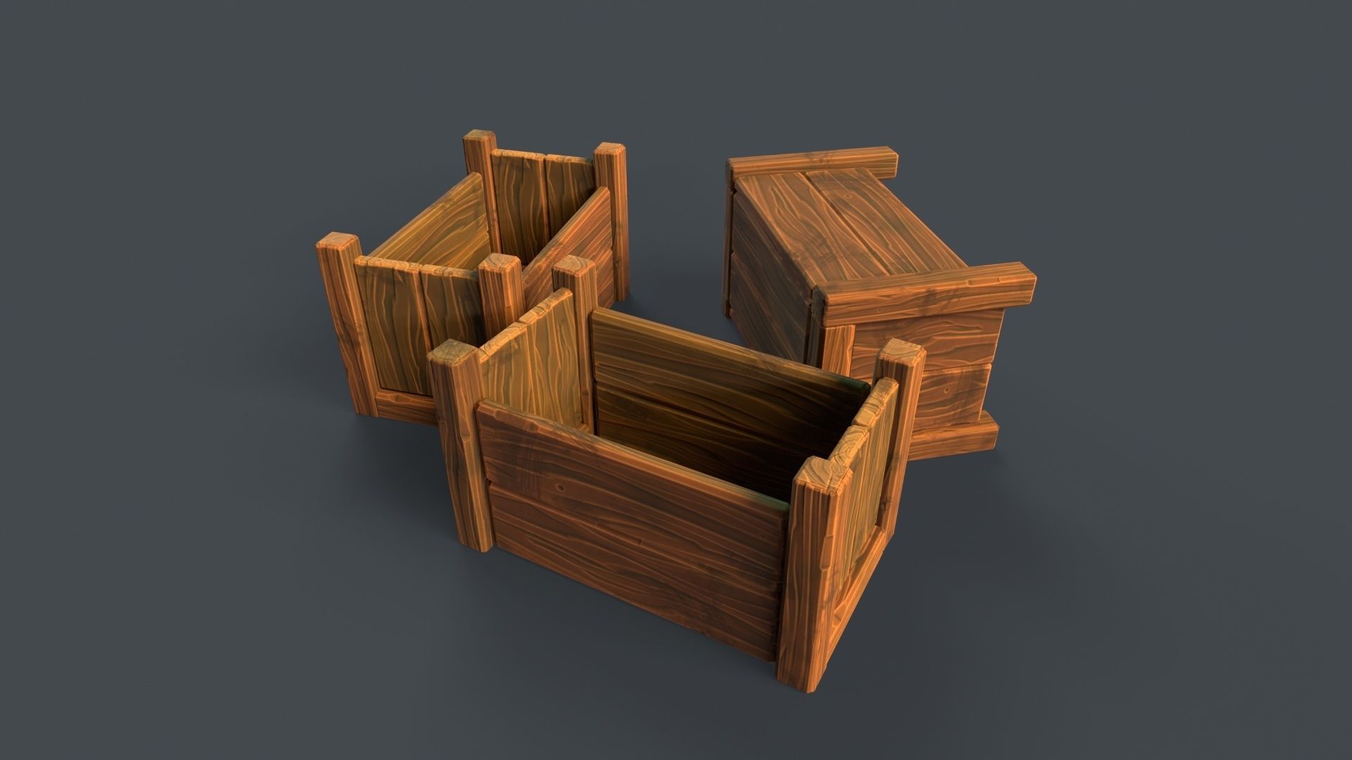 3D model Modular Stylized Crates VR / AR / low-poly | CGTrader