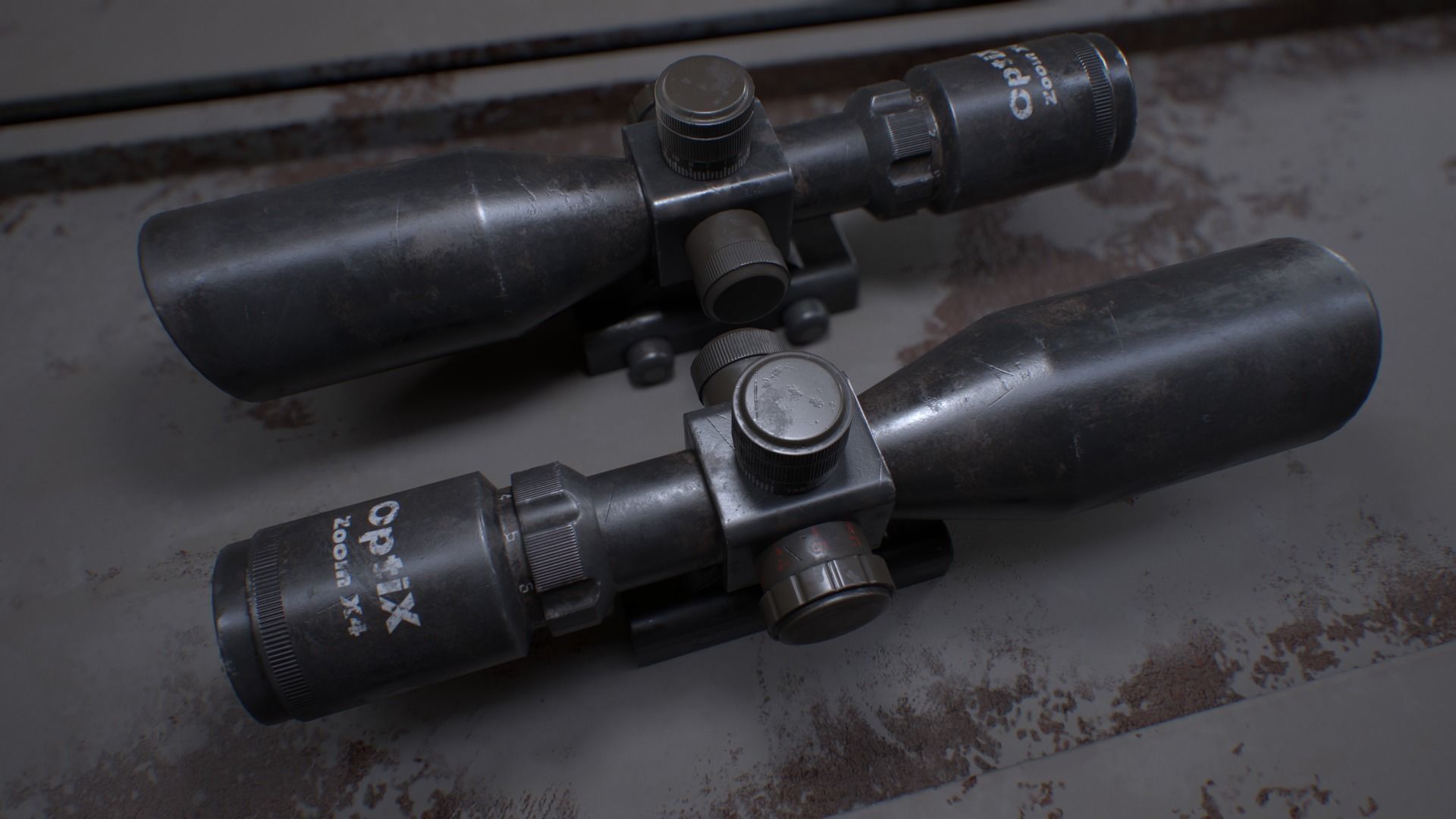 3D model Rifle Scope X4 zoom VR / AR / low-poly | CGTrader