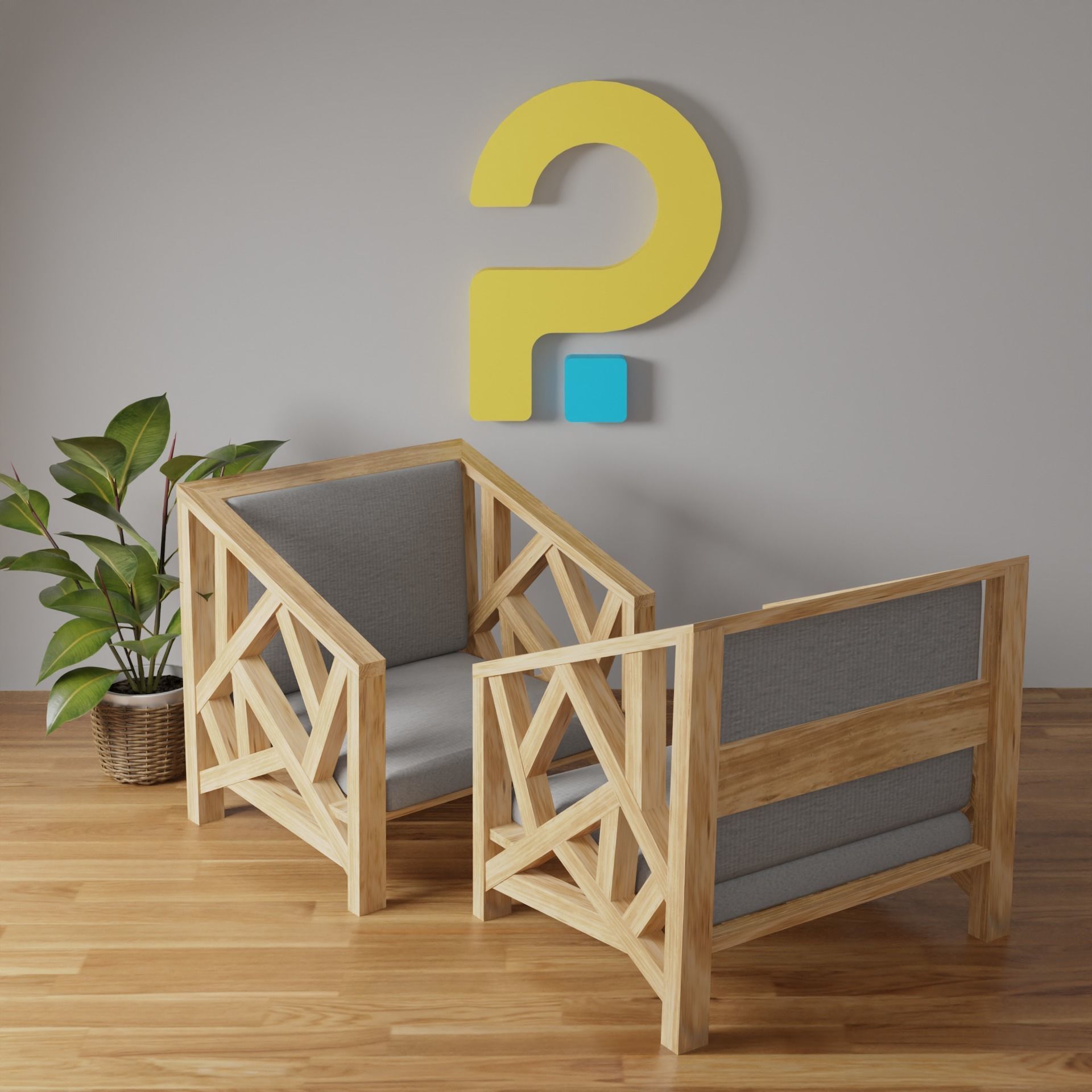 Stylized Wooden Chair free 3D model | CGTrader