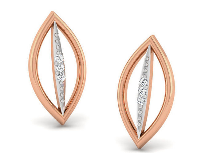 Women studs earrings 3dm render detail 3D model 3D printable | CGTrader