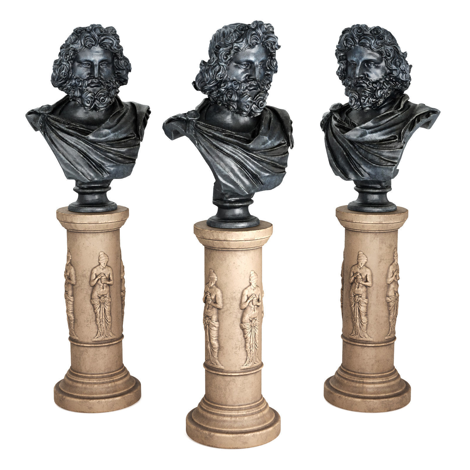 Roman bearded man bust 3D model | CGTrader