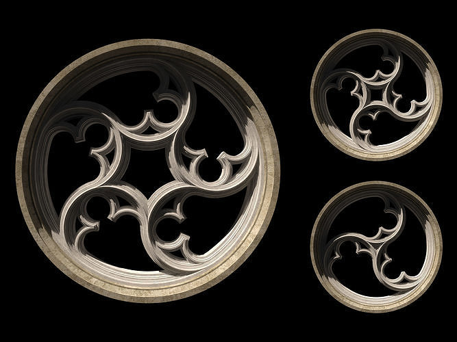 Rose window 3 in 1 3D model | CGTrader