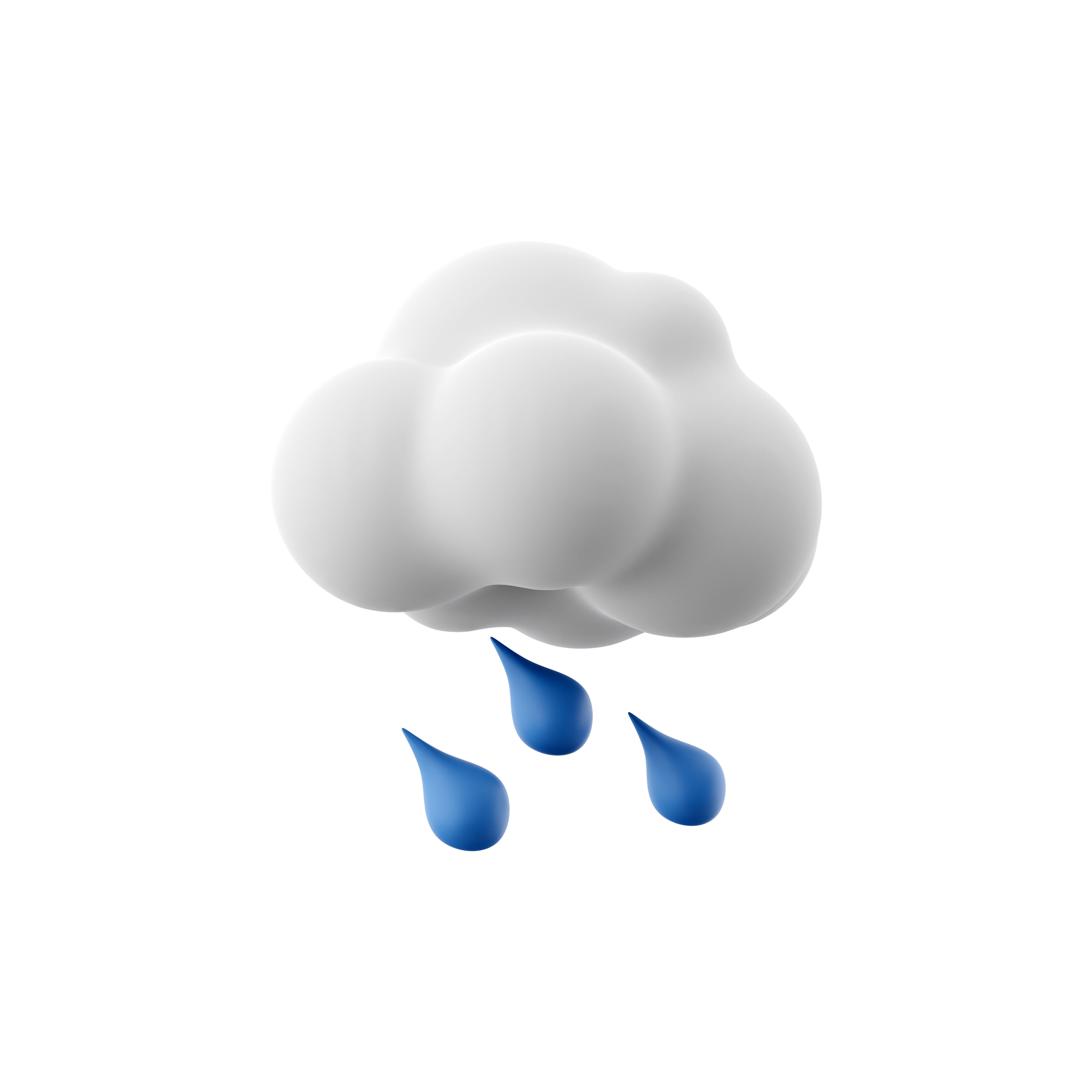 3d rainy weather cartoon icon 3D model | CGTrader