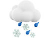 3d cloud and rain with snow cartoon icon 3D model | CGTrader