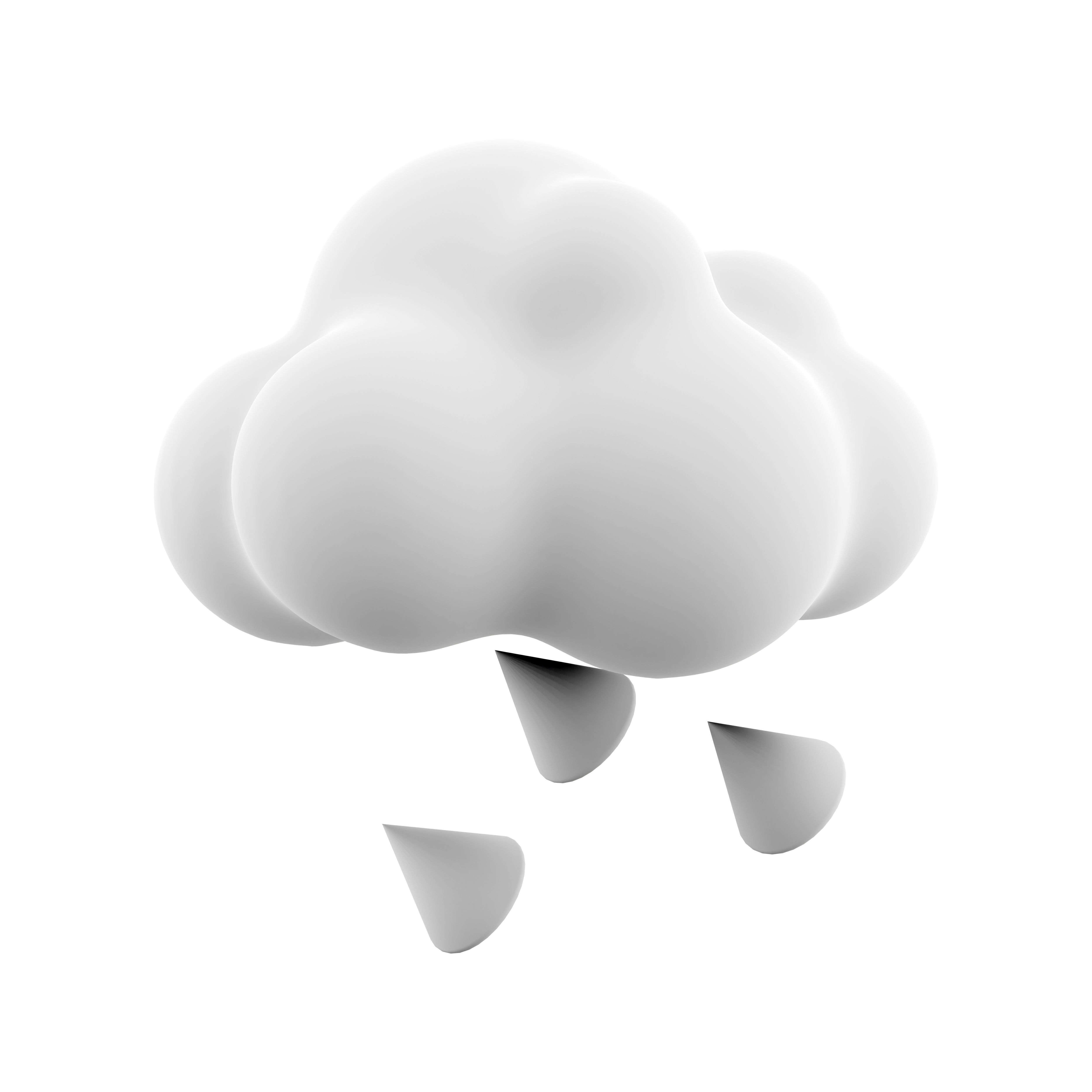 3d hail cloud cartoon icon 3D model | CGTrader