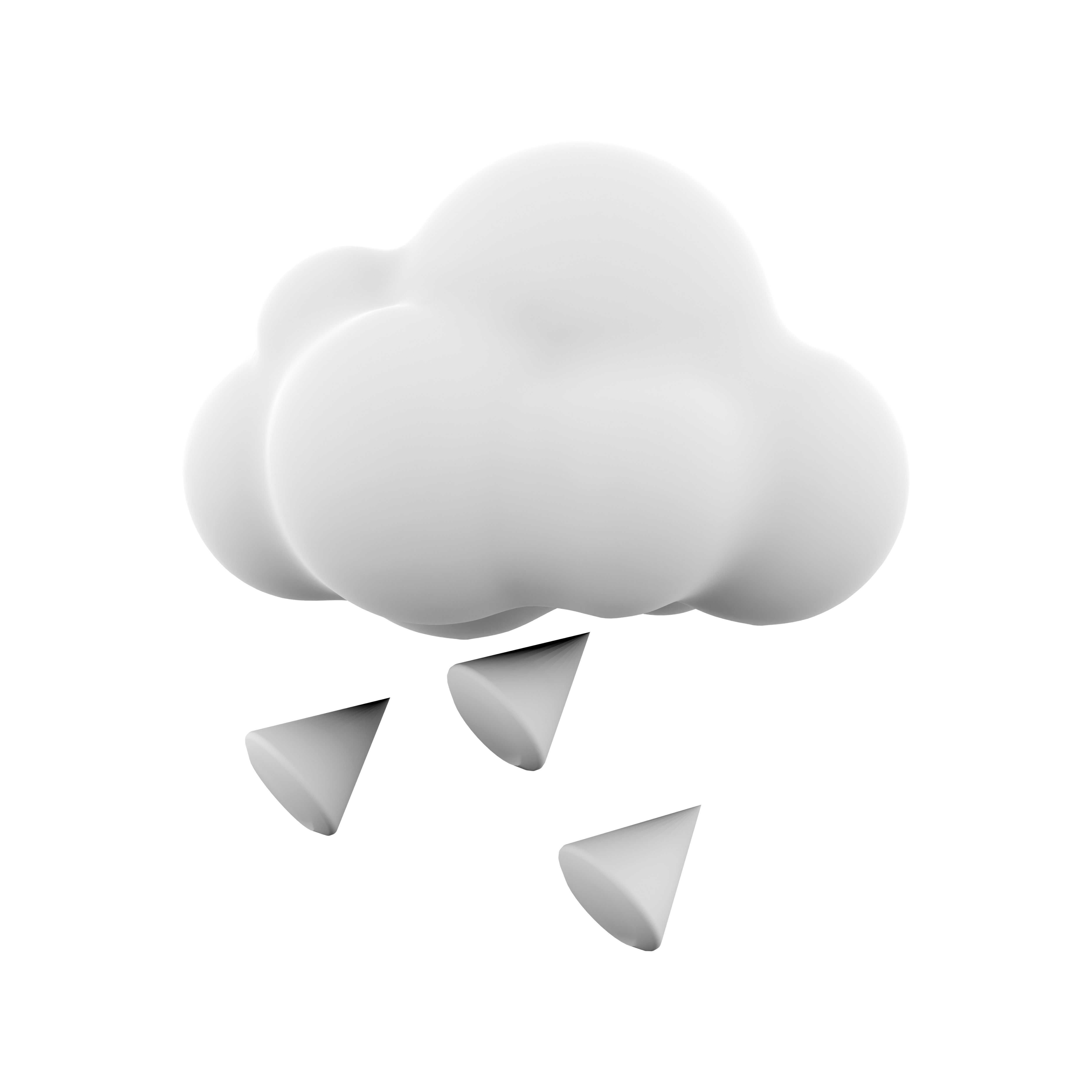 3d hail cloud cartoon icon 3D model | CGTrader