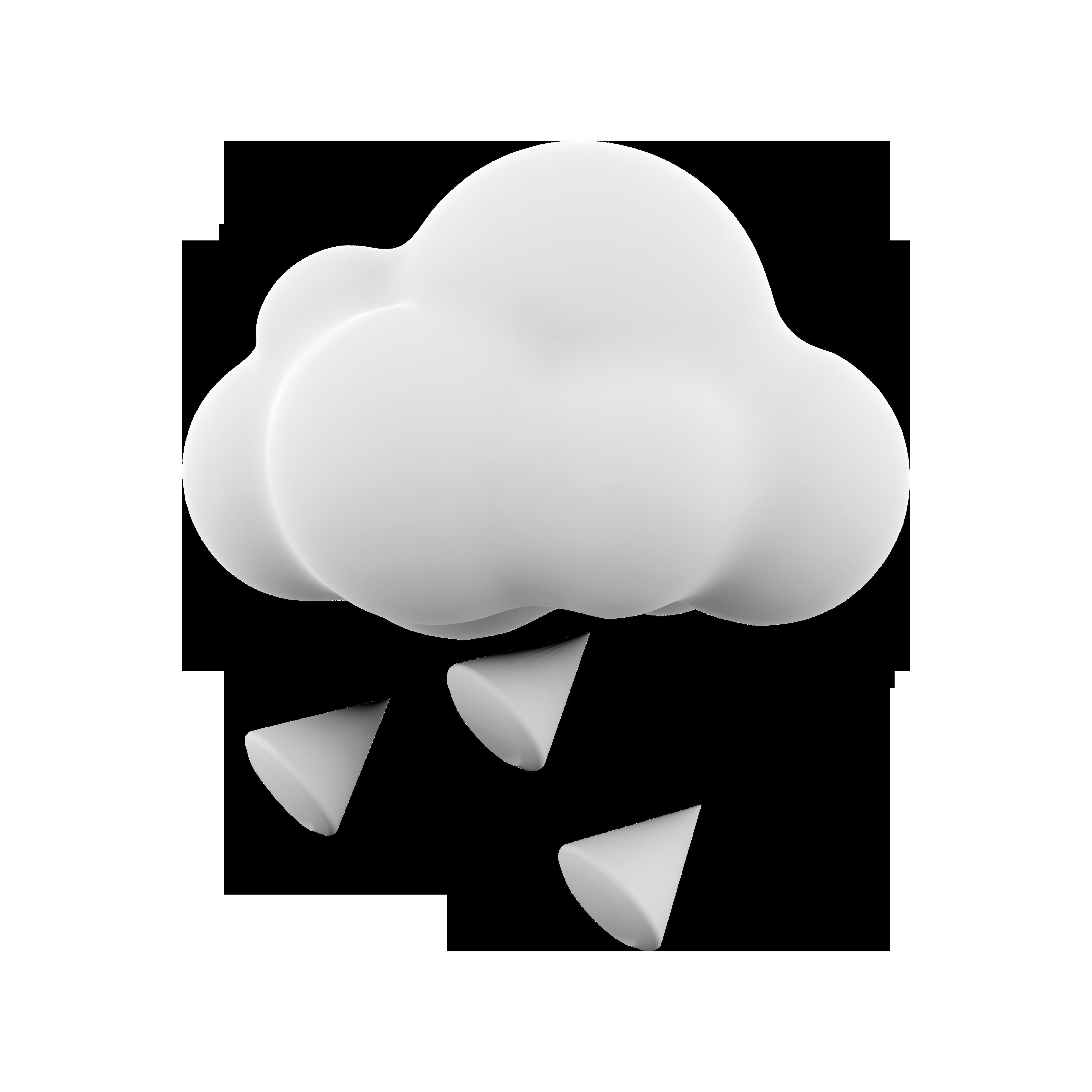 3d hail cloud cartoon icon 3D model | CGTrader