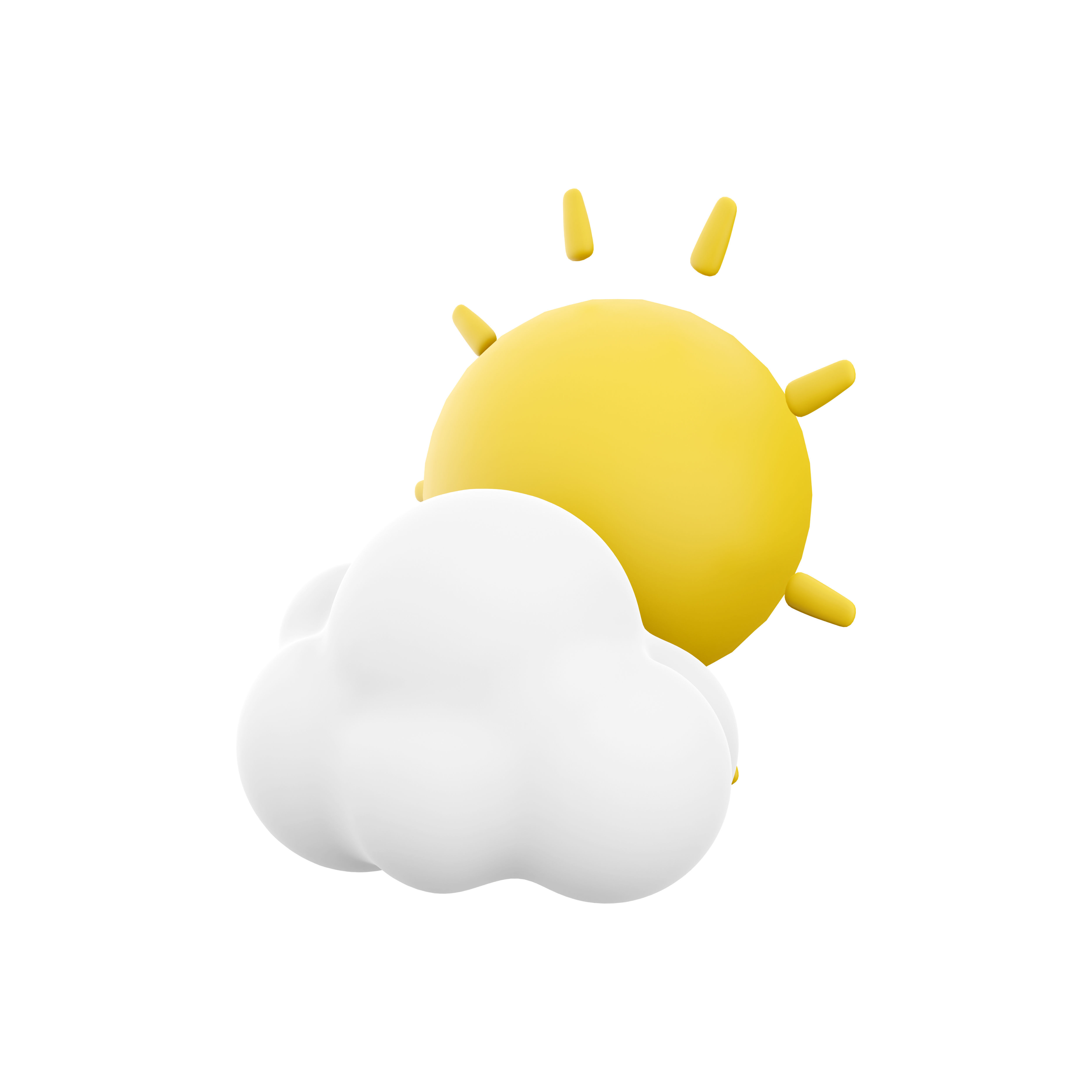 3d rain with cloud and sun cartoon icons 3D model | CGTrader