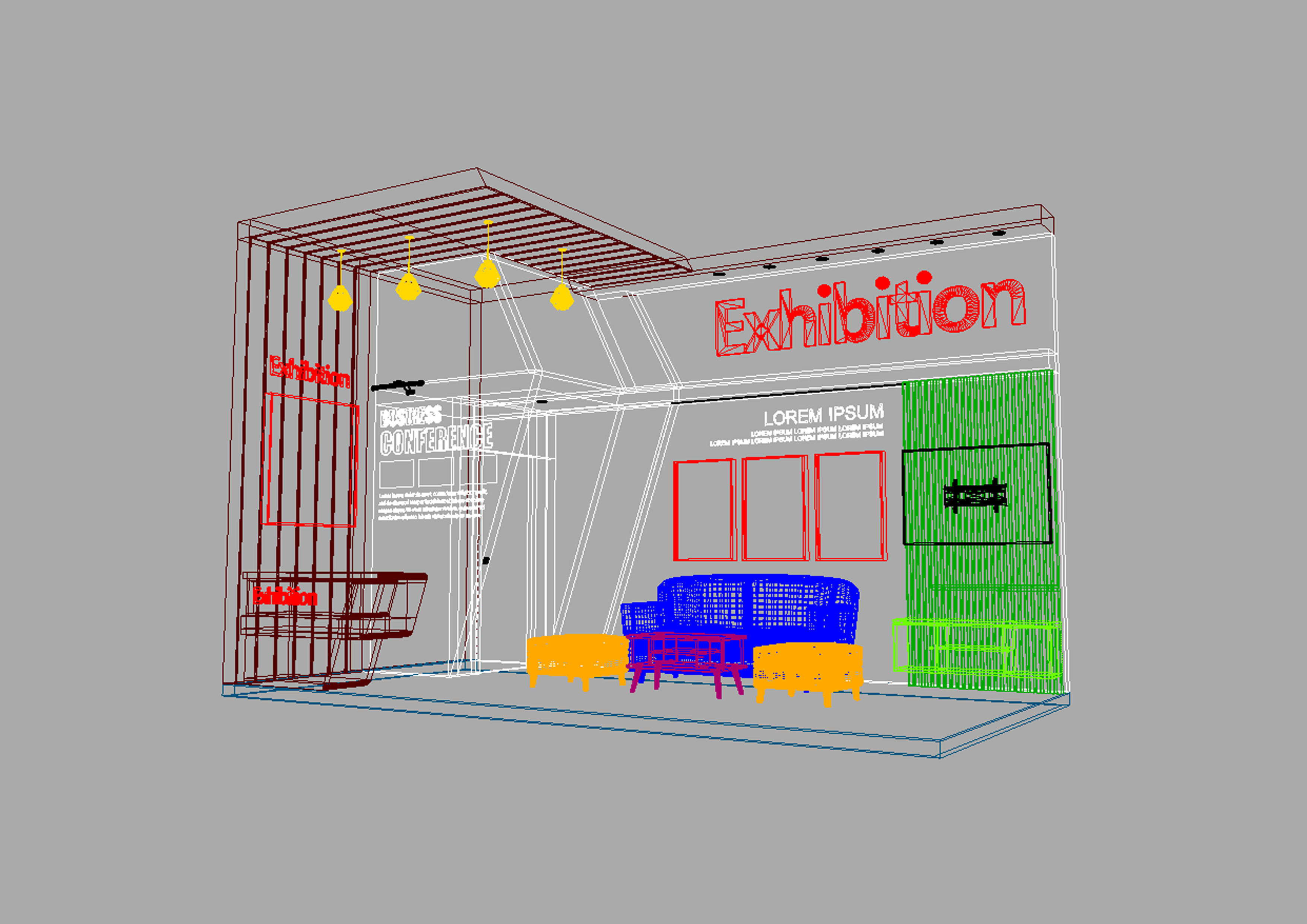 exhibition stand 18 sqm 3D model | CGTrader