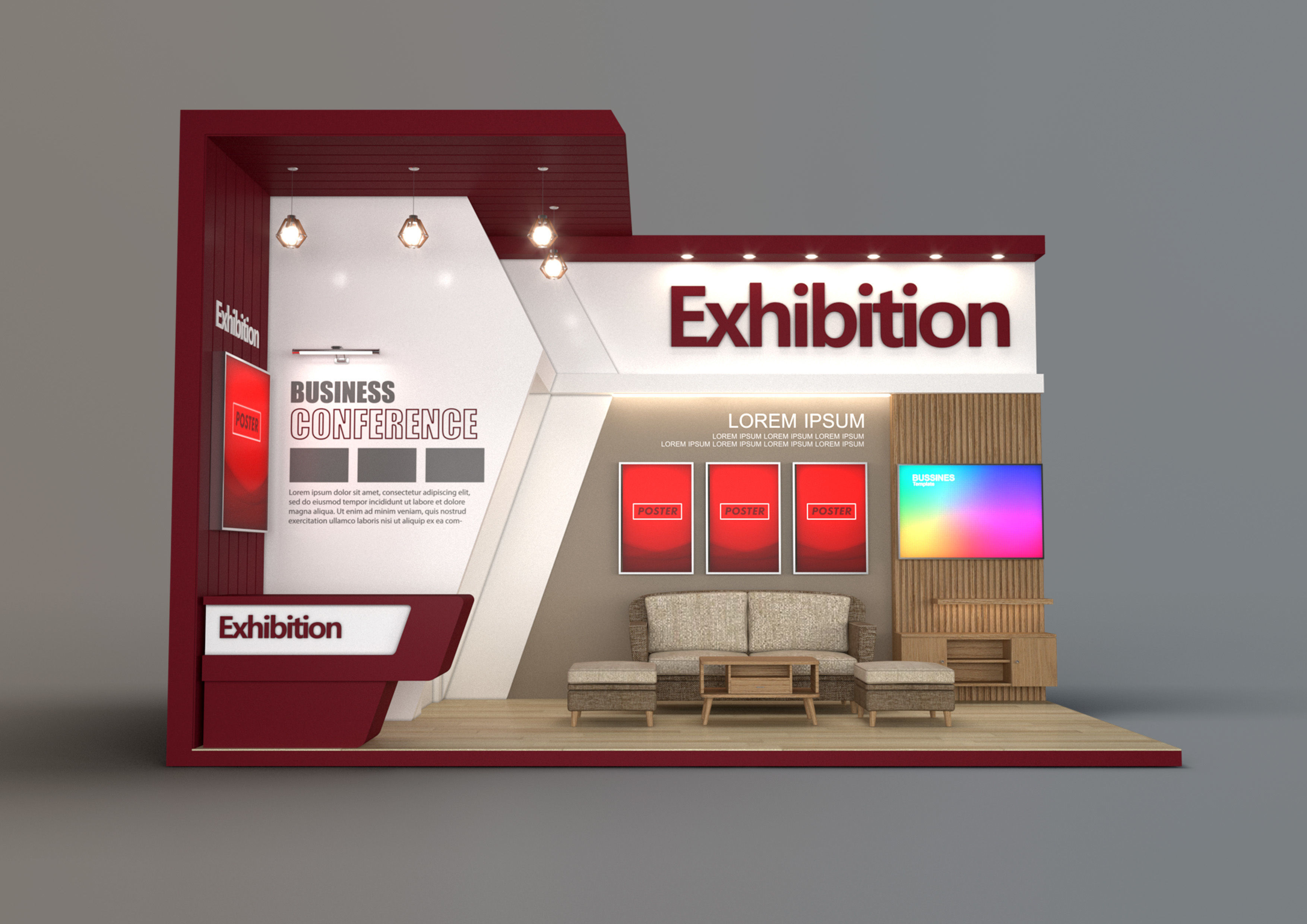exhibition stand 18 sqm 3D model | CGTrader