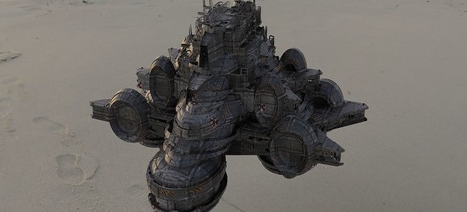 Sci fi Floating platform base 3 3D model | CGTrader