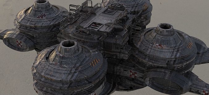 Sci fi Floating platform base 7 3D model | CGTrader