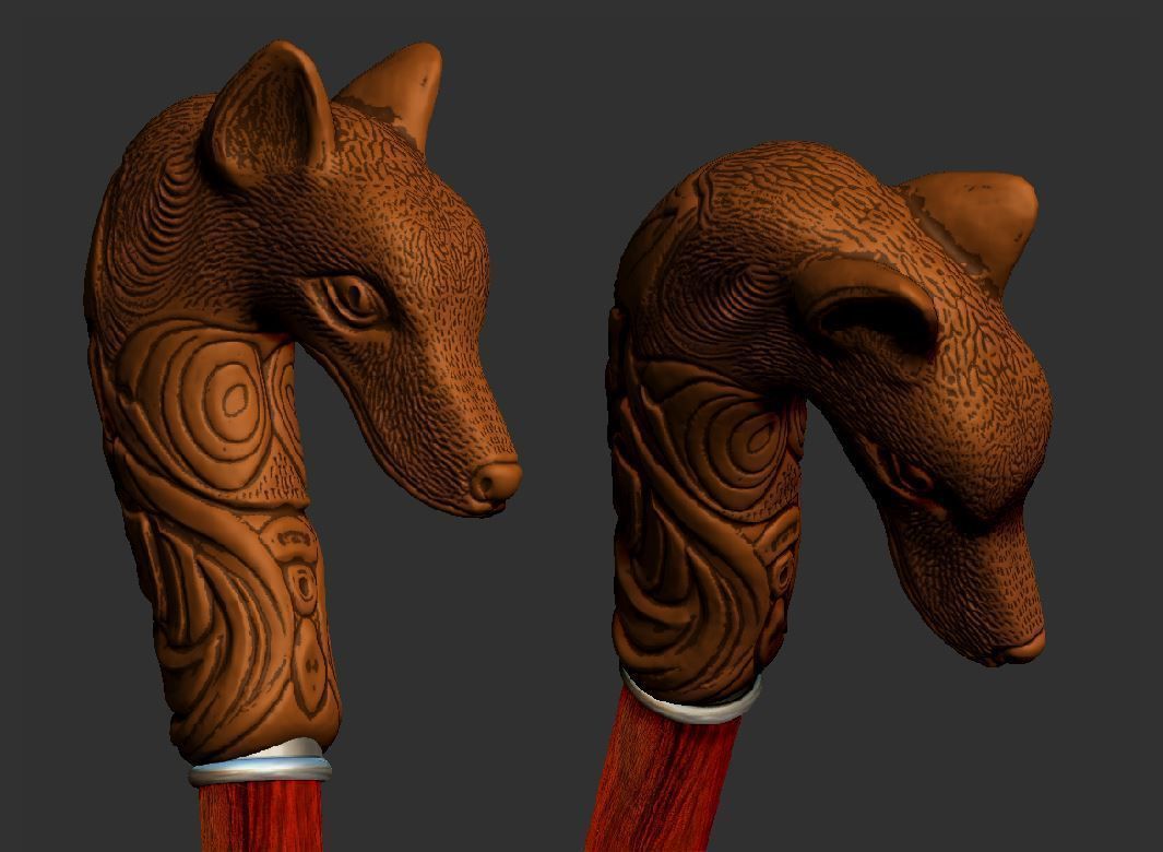 Fox cane 3D model 3D printable | CGTrader