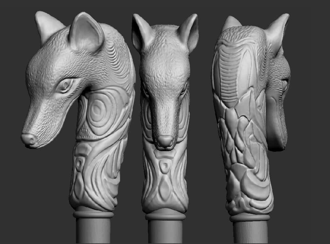 Fox cane 3D model 3D printable | CGTrader