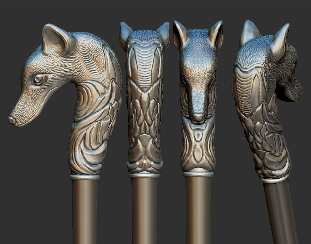 Fox cane 3D model 3D printable | CGTrader