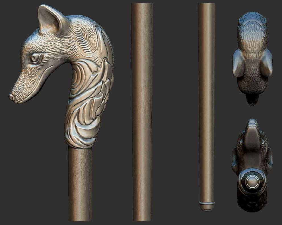 Fox cane 3D model 3D printable | CGTrader