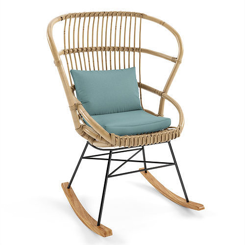 rocking rattan chair 3D model | CGTrader