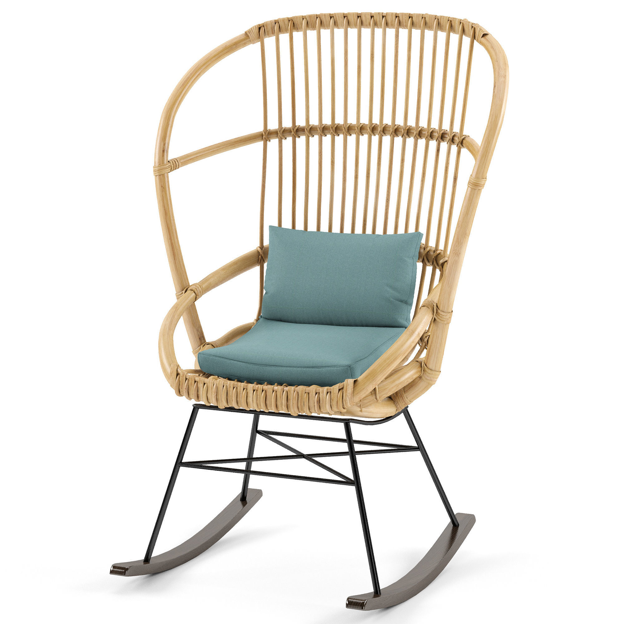 rocking rattan chair 3D model | CGTrader
