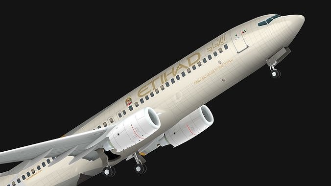 3D model Boeing 737-800 Etihad Airways VR / AR / low-poly | CGTrader