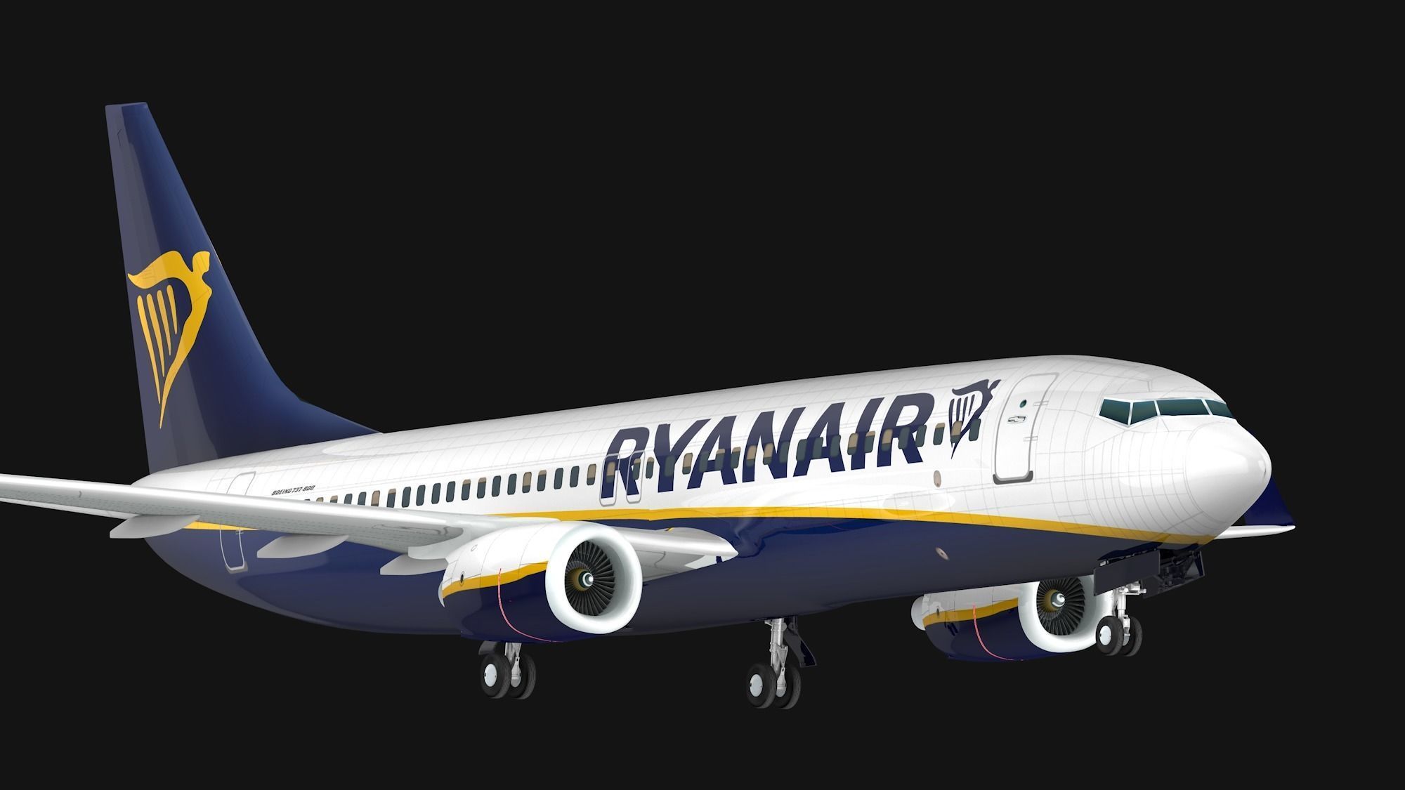 3D model Boeing 737-800 Ryanair VR / AR / low-poly | CGTrader