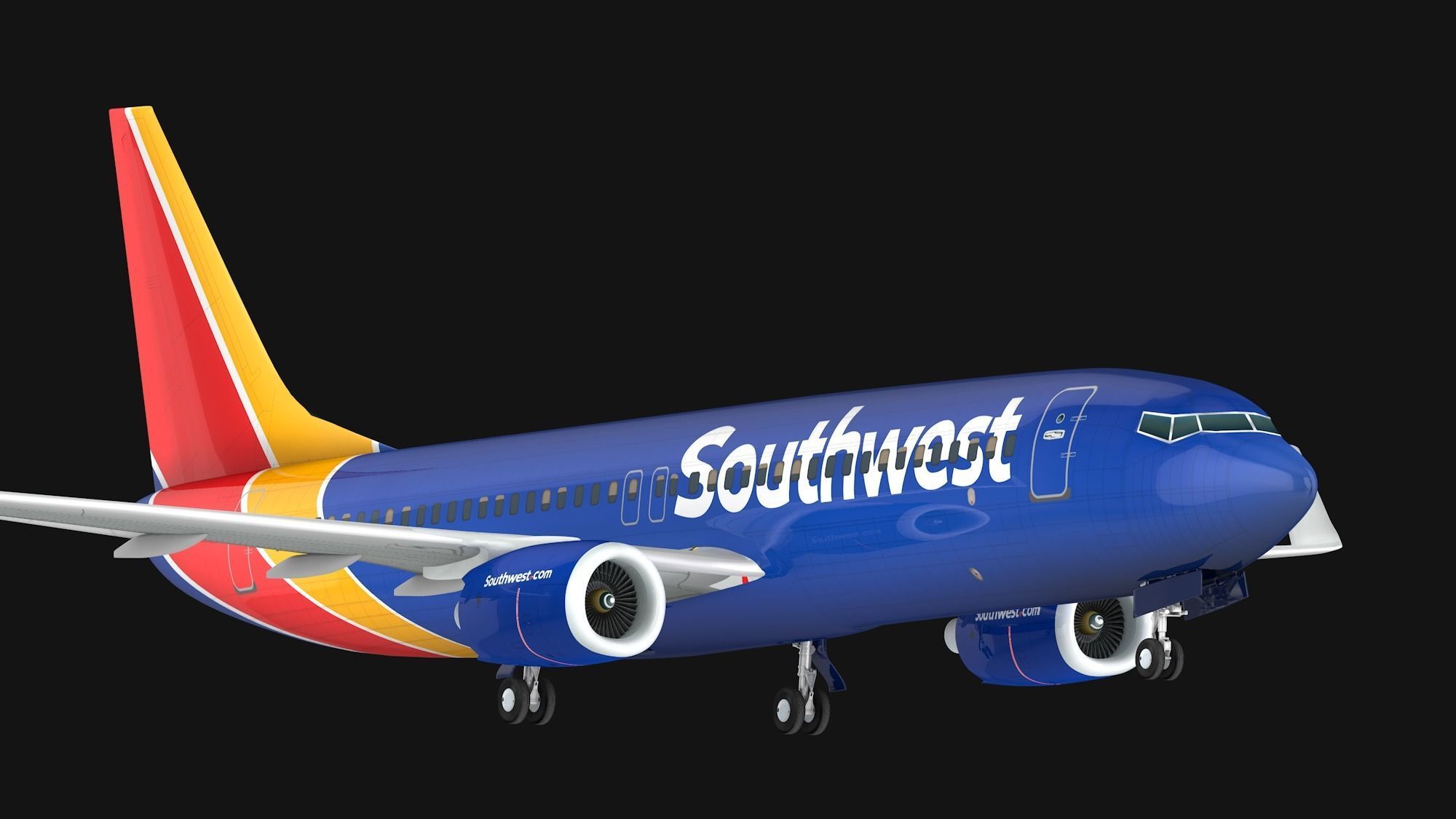 3D model Boeing 737-800 Southwest Airlines VR / AR / low-poly | CGTrader
