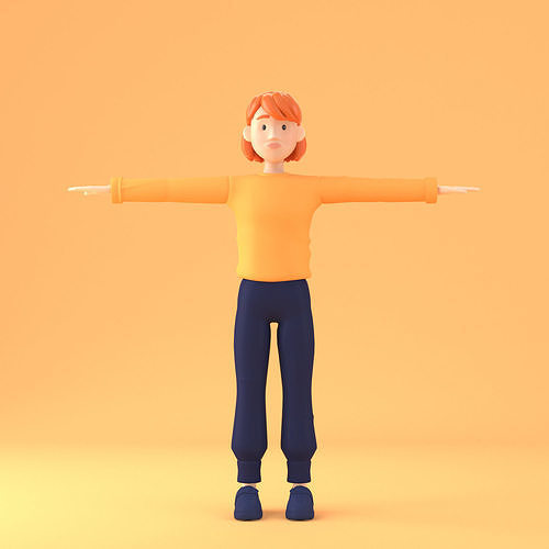 girl 3d cartoon model 3D model | CGTrader
