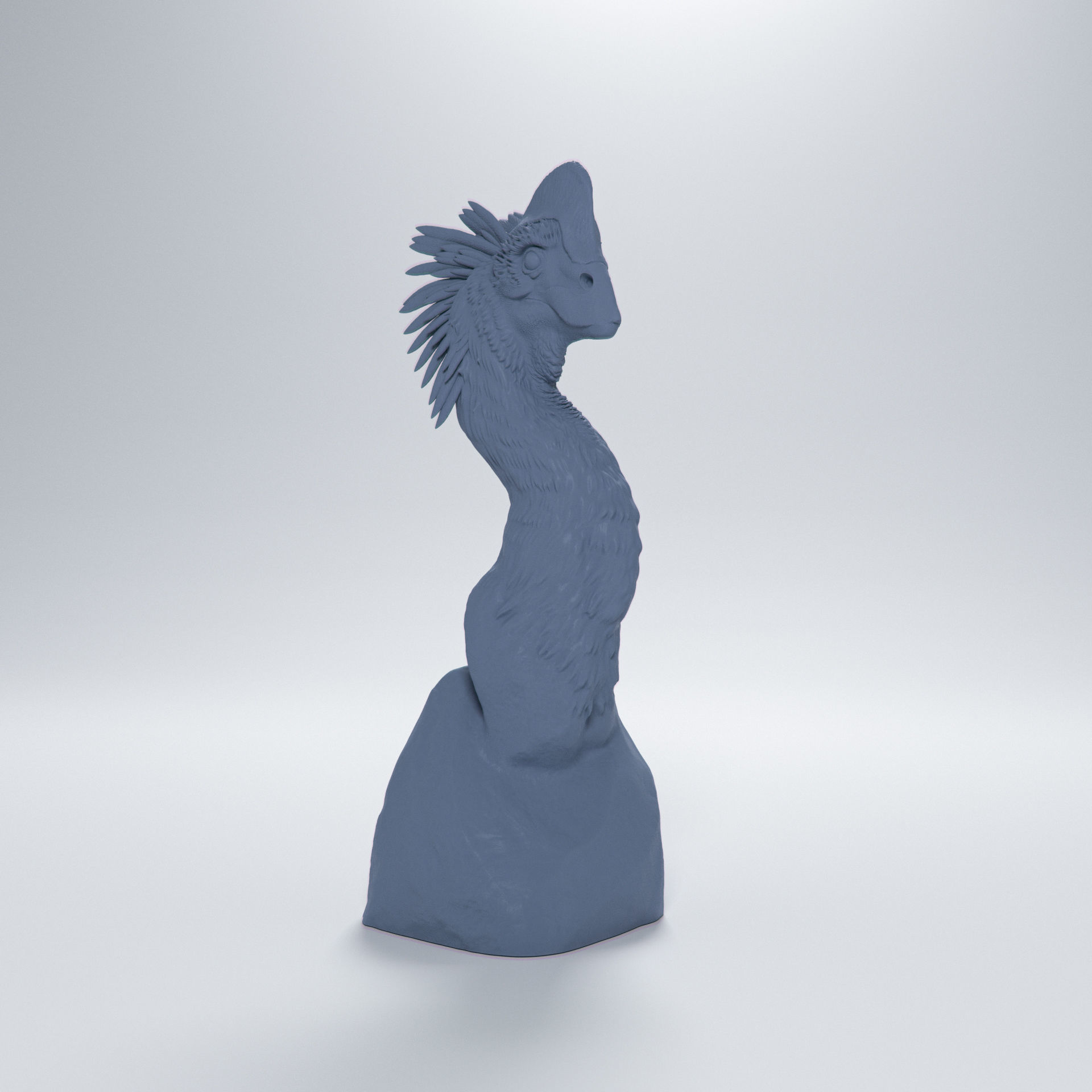 Anzu bust - pre-supported dinosaur head 3D model 3D printable | CGTrader