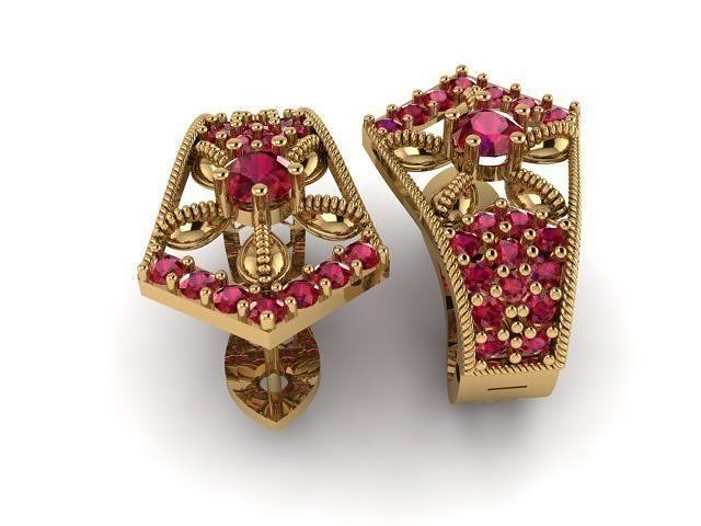 Earrings 3D model 3D printable | CGTrader