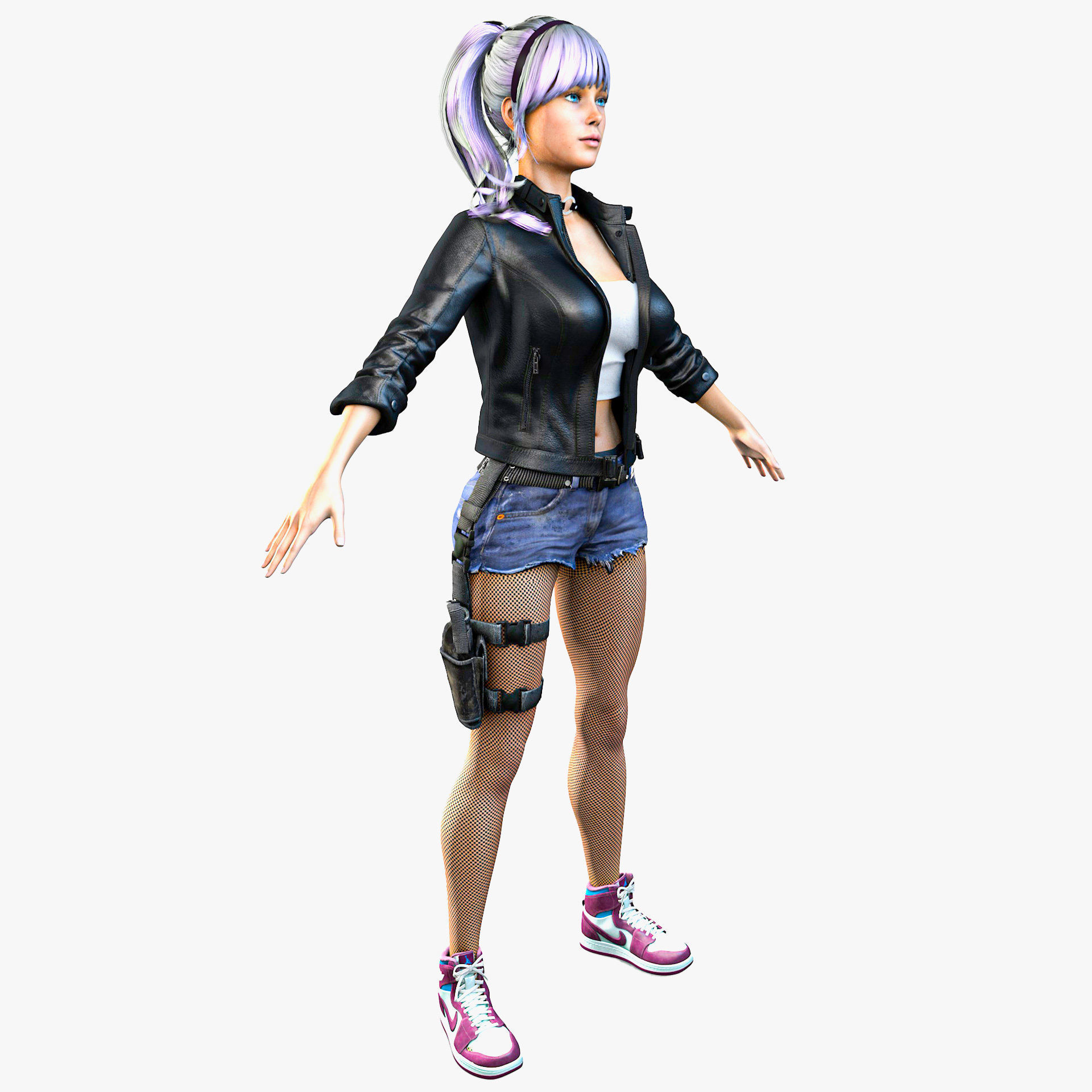 3D model Cyberpunk Girl Sci-fi Female Character Eve VR / AR / low-poly | CGTrader