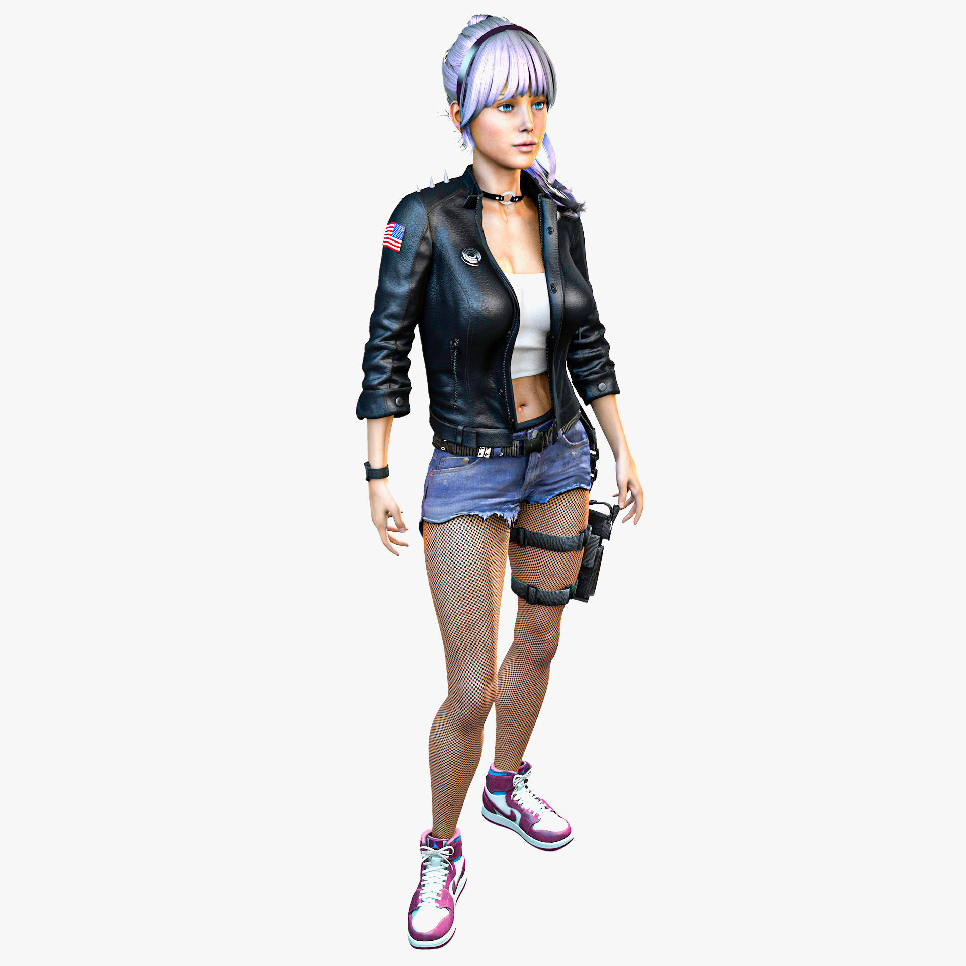 3D model Cyberpunk Girl Sci-fi Female Character Eve VR / AR / low-poly | CGTrader