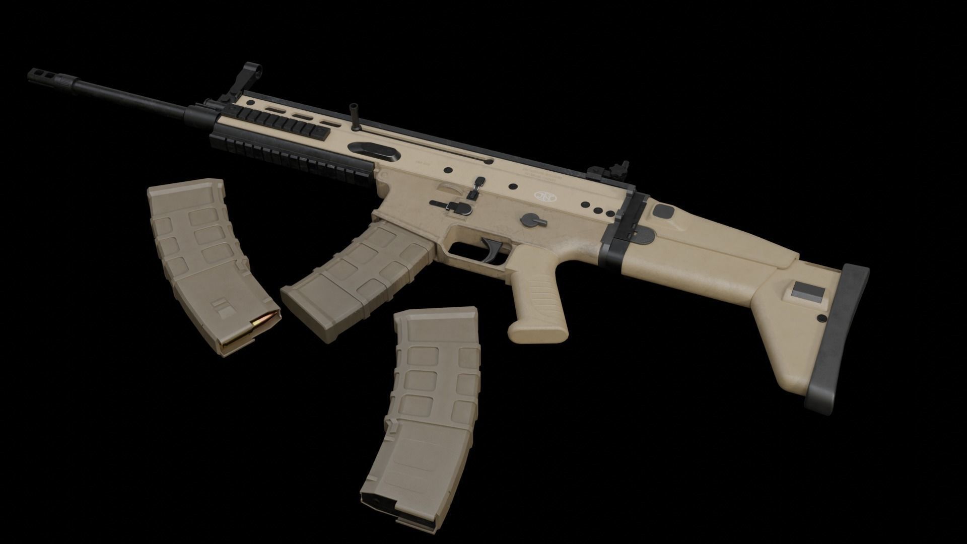 3D model SCAR-H assault rifle VR / AR / low-poly | CGTrader