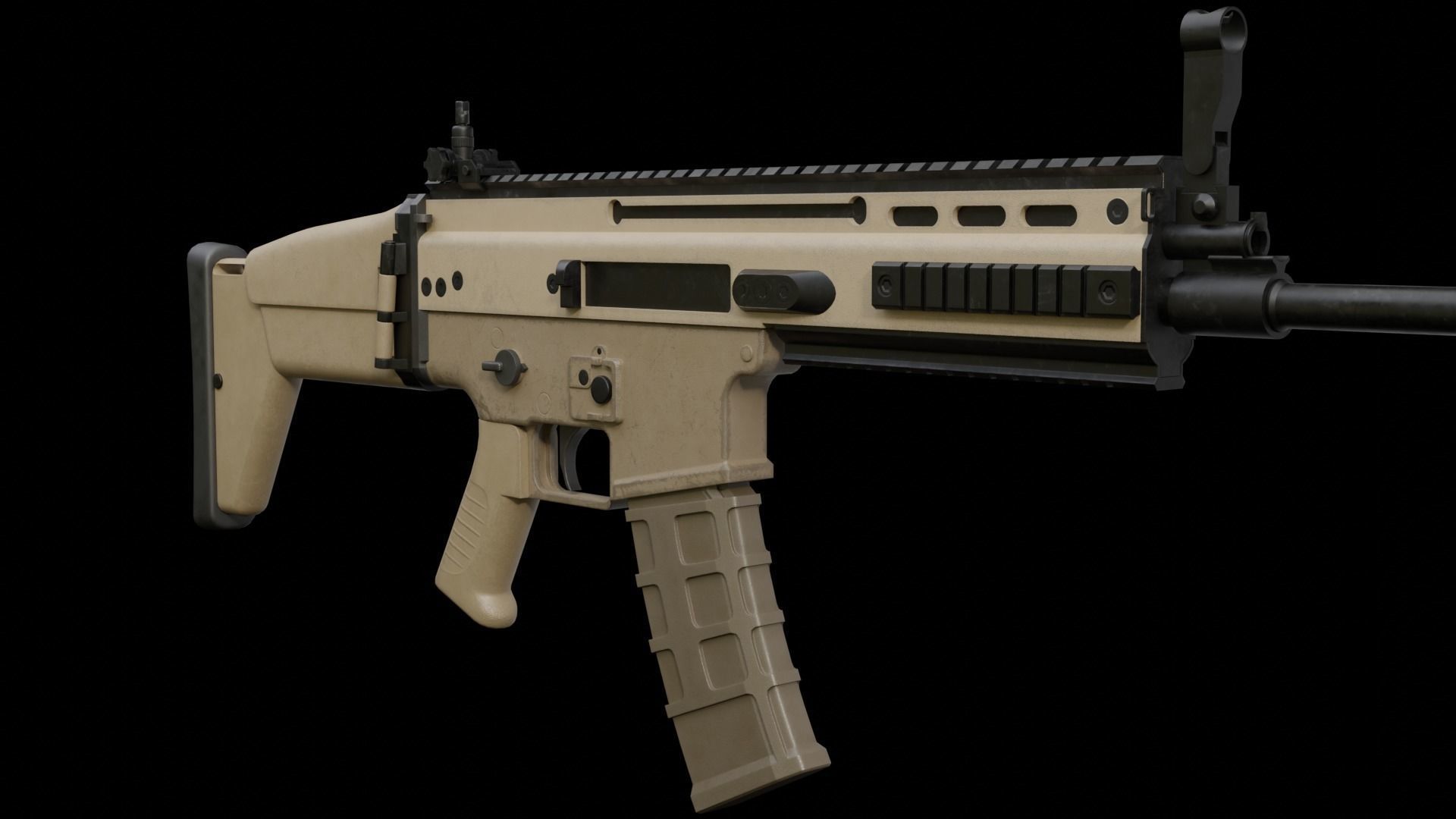 3D model SCAR-H assault rifle VR / AR / low-poly | CGTrader