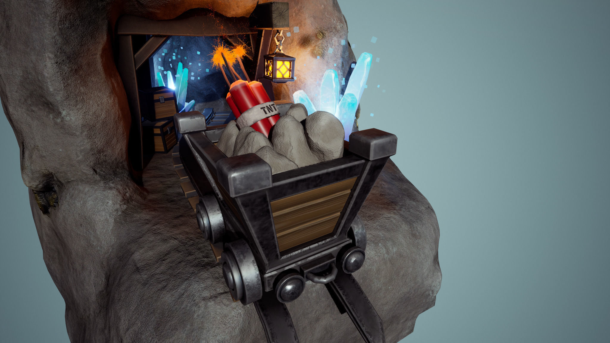 Blender 3 UE5 Minecraft Fan Art Mine Scene Environment Scene 3D model ...